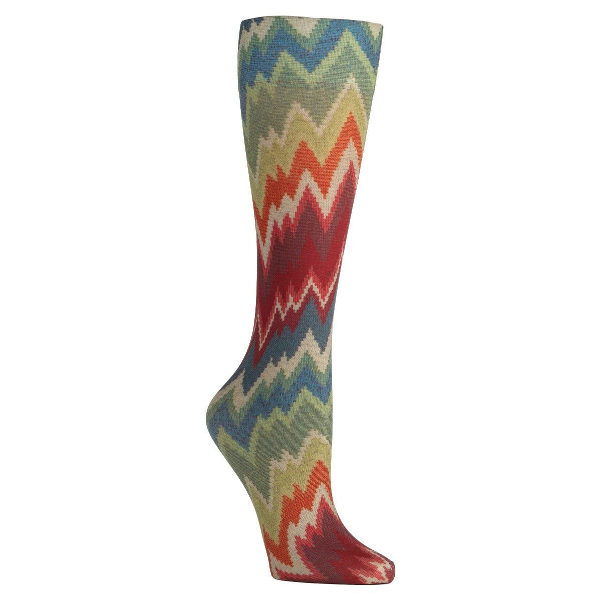 Light Compression Socks for Women in Fall Chevron Plus Size & Regular