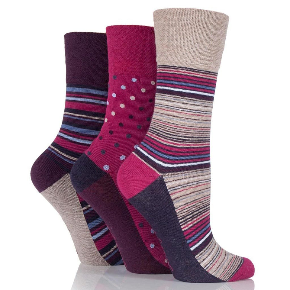 Non Binding Socks for Women in Amy Stripe | Diabetic Socks